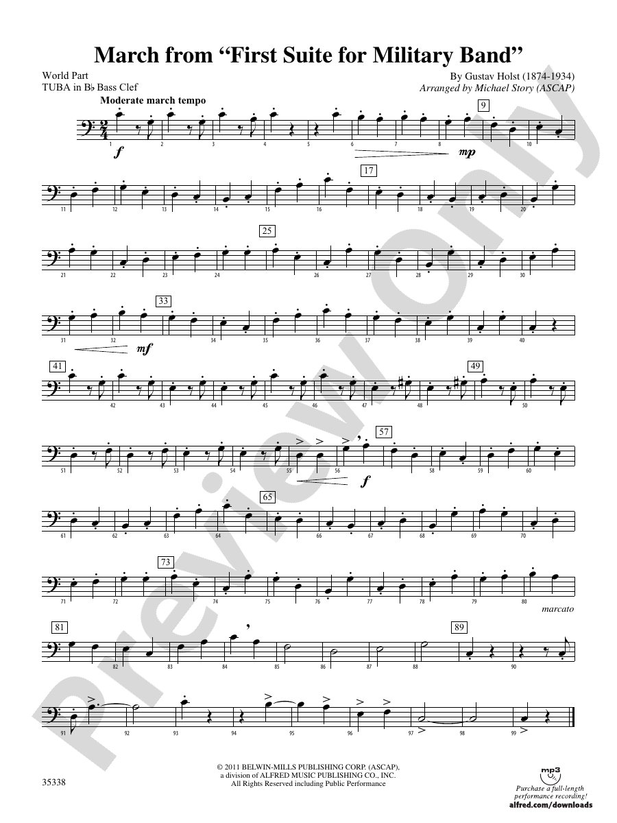 March from First Suite for Military Band: (wp) B-flat Tuba B.C.: (wp) B ...