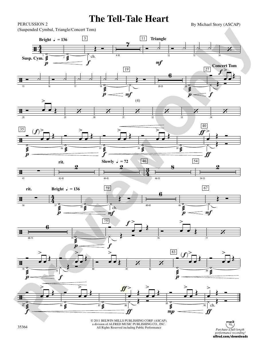 The Tell-Tale Heart: 2nd Percussion: 2nd Percussion Part - Digital ...