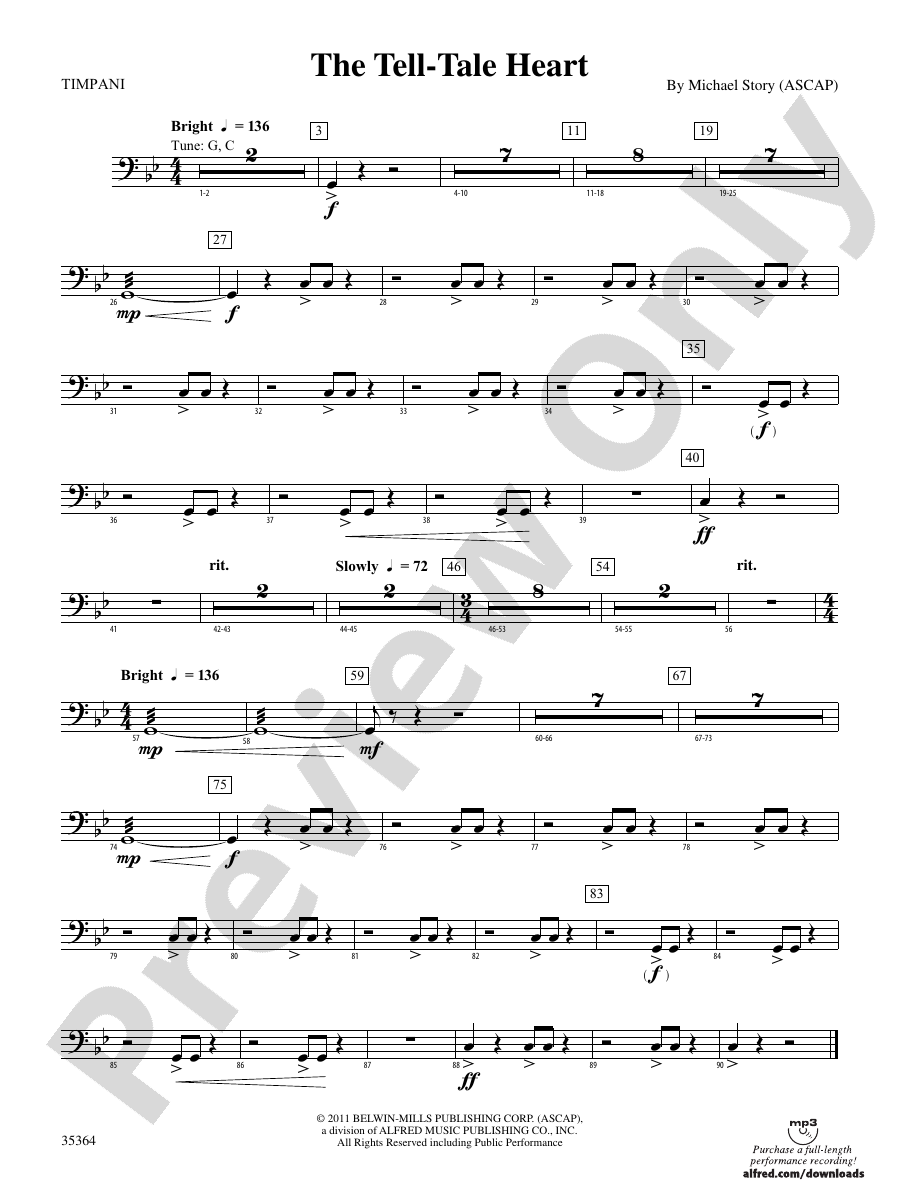 The Tell-Tale Heart: Timpani: Timpani Part - Digital Sheet Music Download