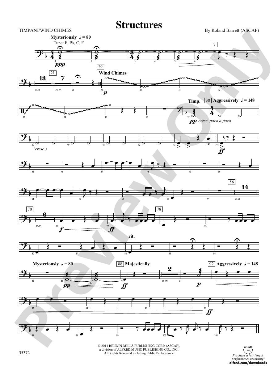 Structures: Timpani: Timpani Part - Digital Sheet Music Download