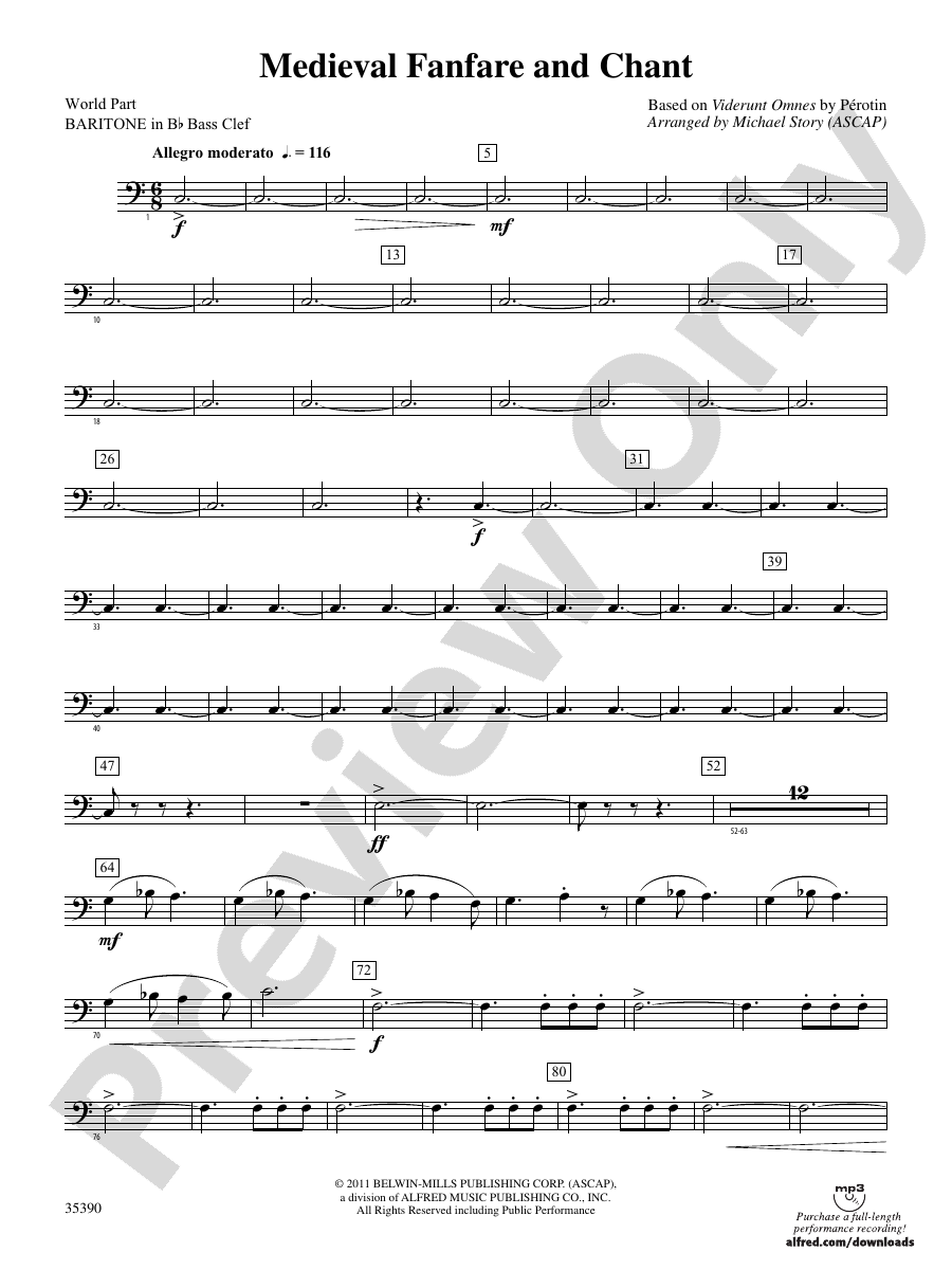 Medieval Fanfare and Chant: (wp) B-flat Baritone B.C.: (wp) B-flat ...