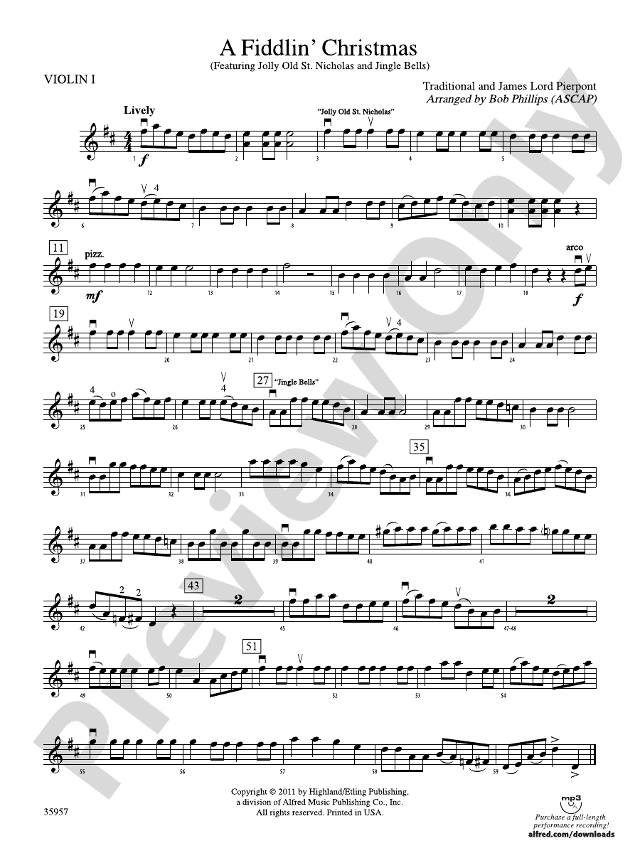 A Fiddlin' Christmas: 1st Violin: 1st Violin Part - Digital Sheet Music ...