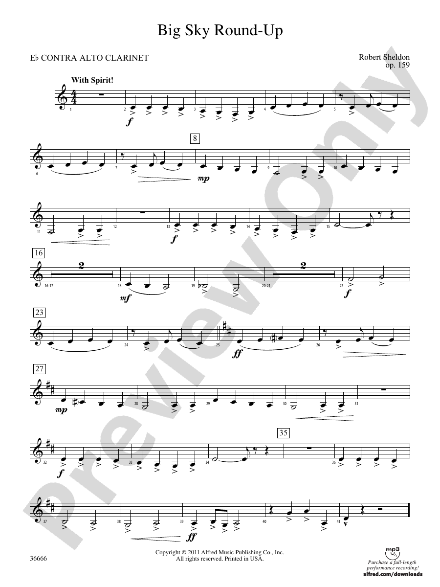 Big Sky Round-Up: (wp) E-flat Contrabass Clarinet: (wp) E-flat Contrabass Clarinet World Part ...