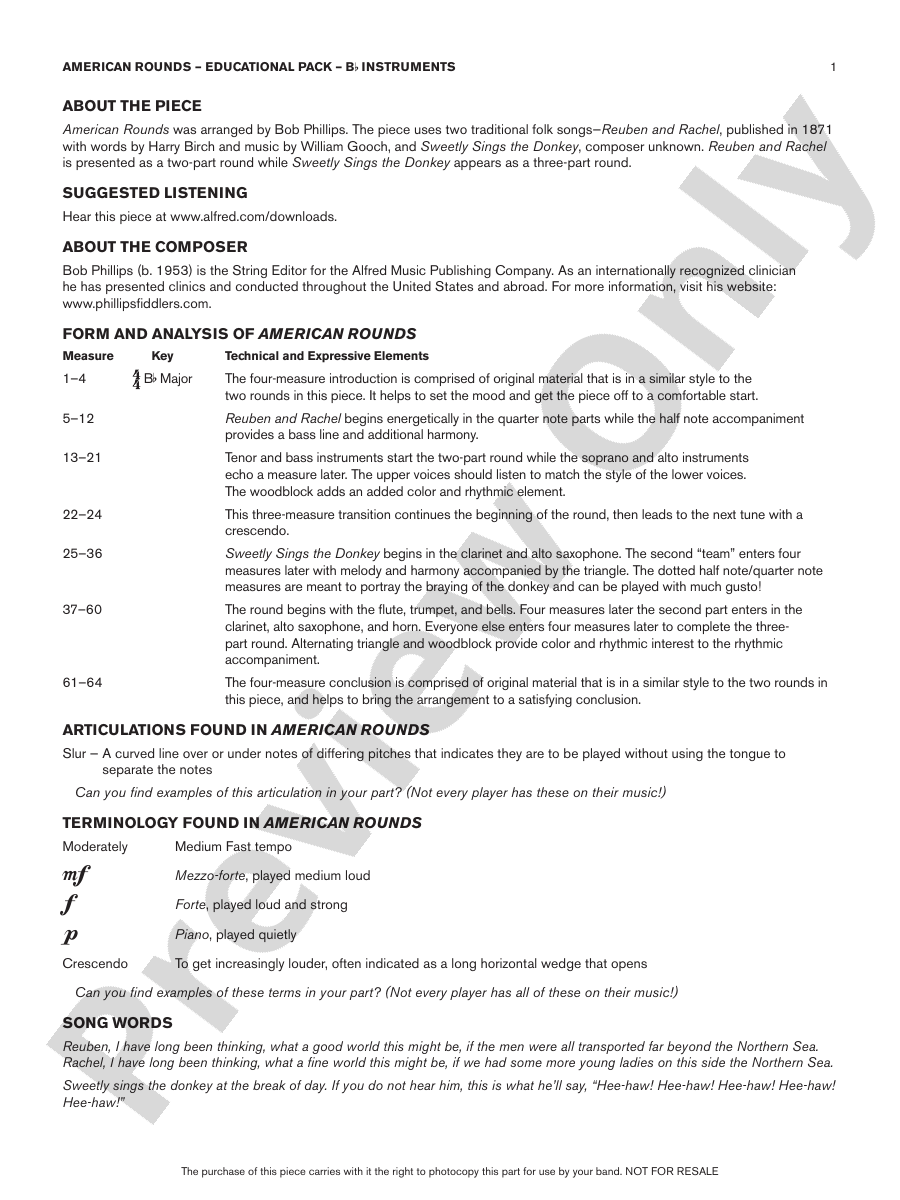 American Rounds: Bb Educational Pack: Bb Educational Pack Part ...