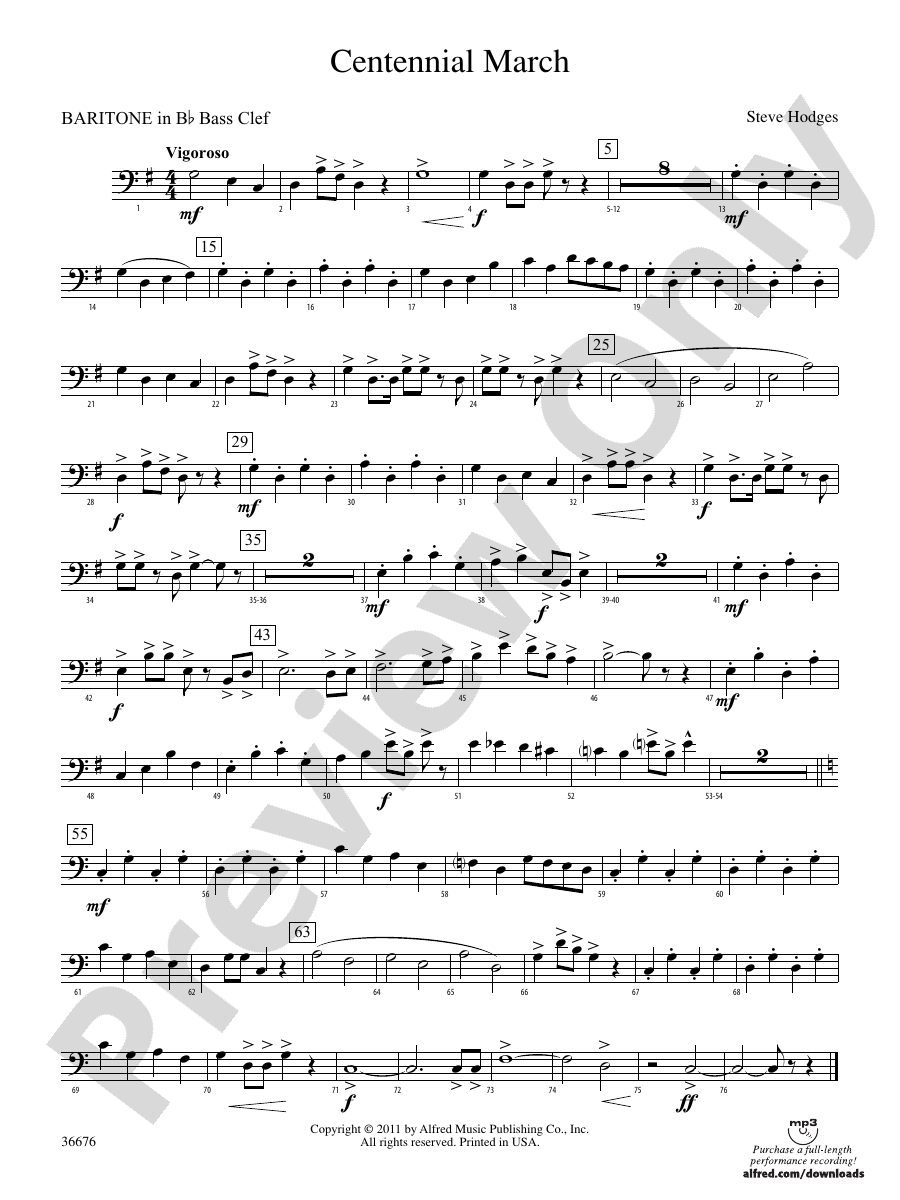 Centennial March: (wp) B-flat Baritone B.C.: (wp) B-flat Baritone B.C ...