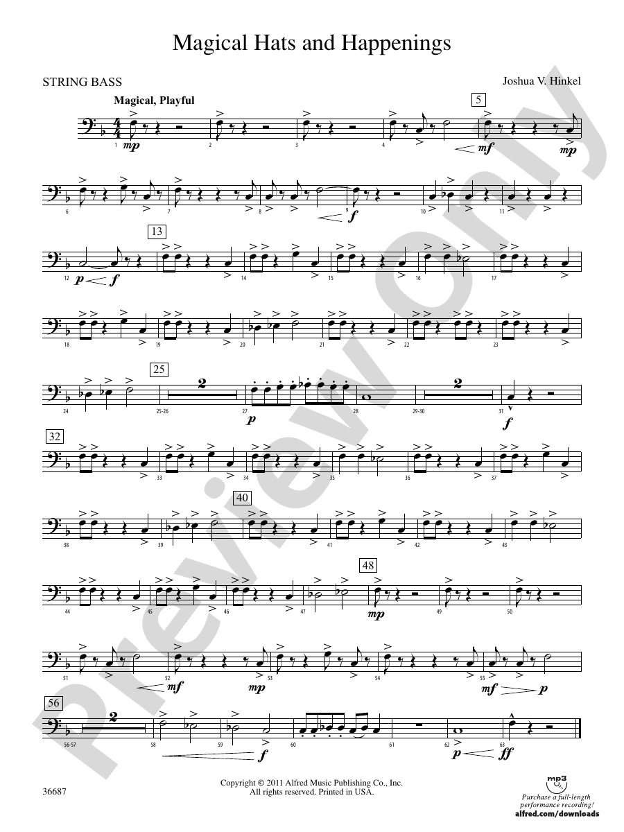 Magical Hats and Happenings: (wp) String Bass: (wp) String Bass World Part - Digital Sheet Music ...