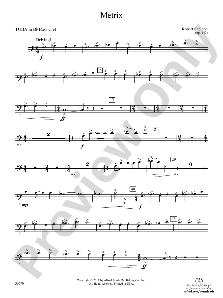 Metrix: (wp) B-flat Tuba B.C.: (wp) B-flat Tuba B.C. World Part ...
