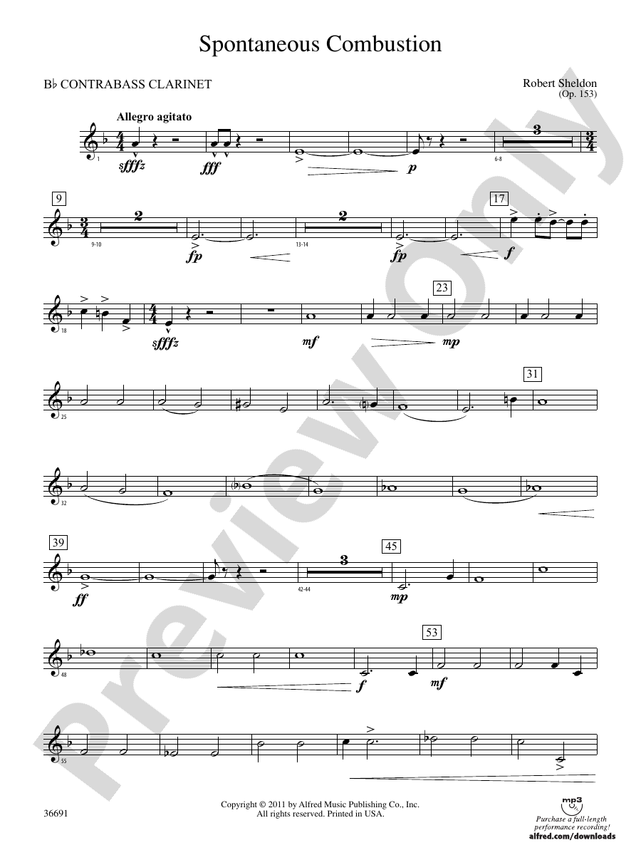 Spontaneous Combustion: (wp) B-flat Contrabass Clarinet: (wp) B-flat Contrabass Clarinet World ...
