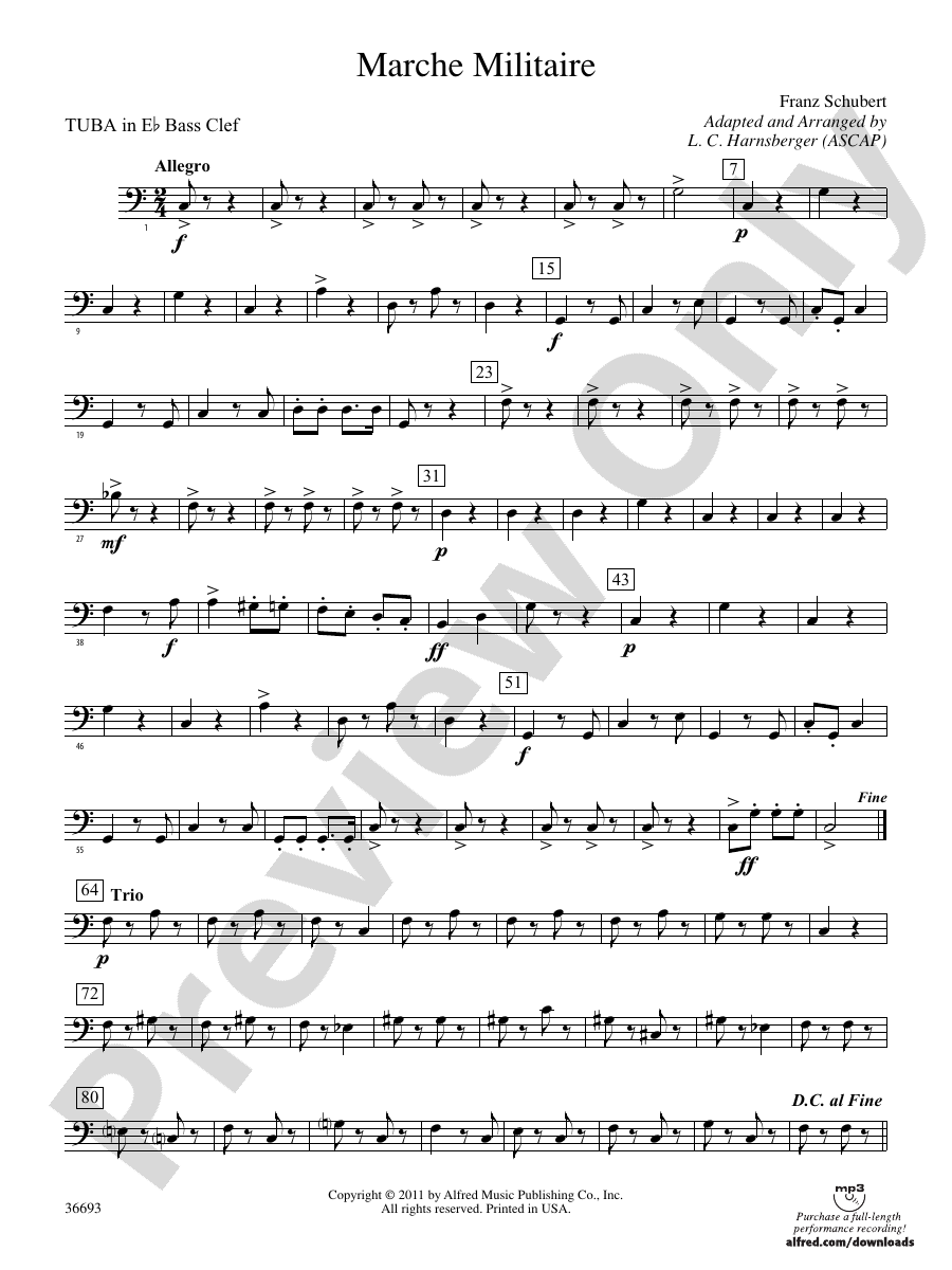 Marche Militaire: (wp) E-flat Tuba B.C.: (wp) E-flat Tuba B.C. World ...