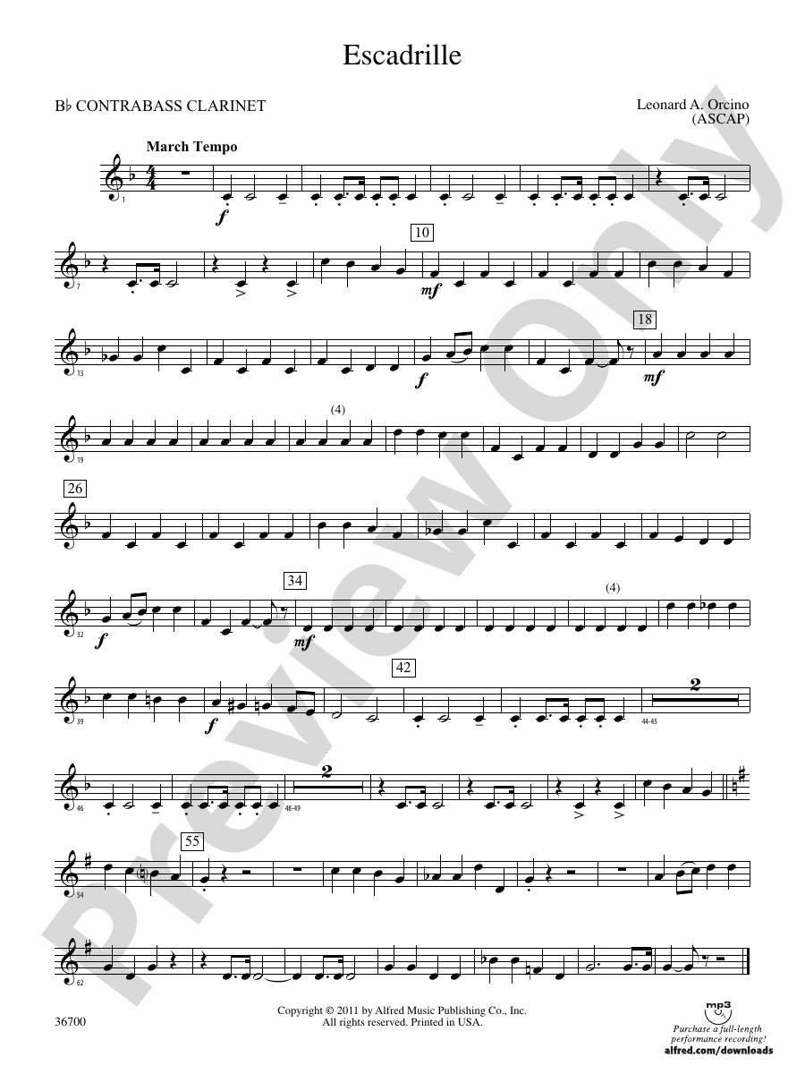 Escadrille: (wp) B-flat Contrabass Clarinet: (wp) B-flat Contrabass Clarinet World Part ...