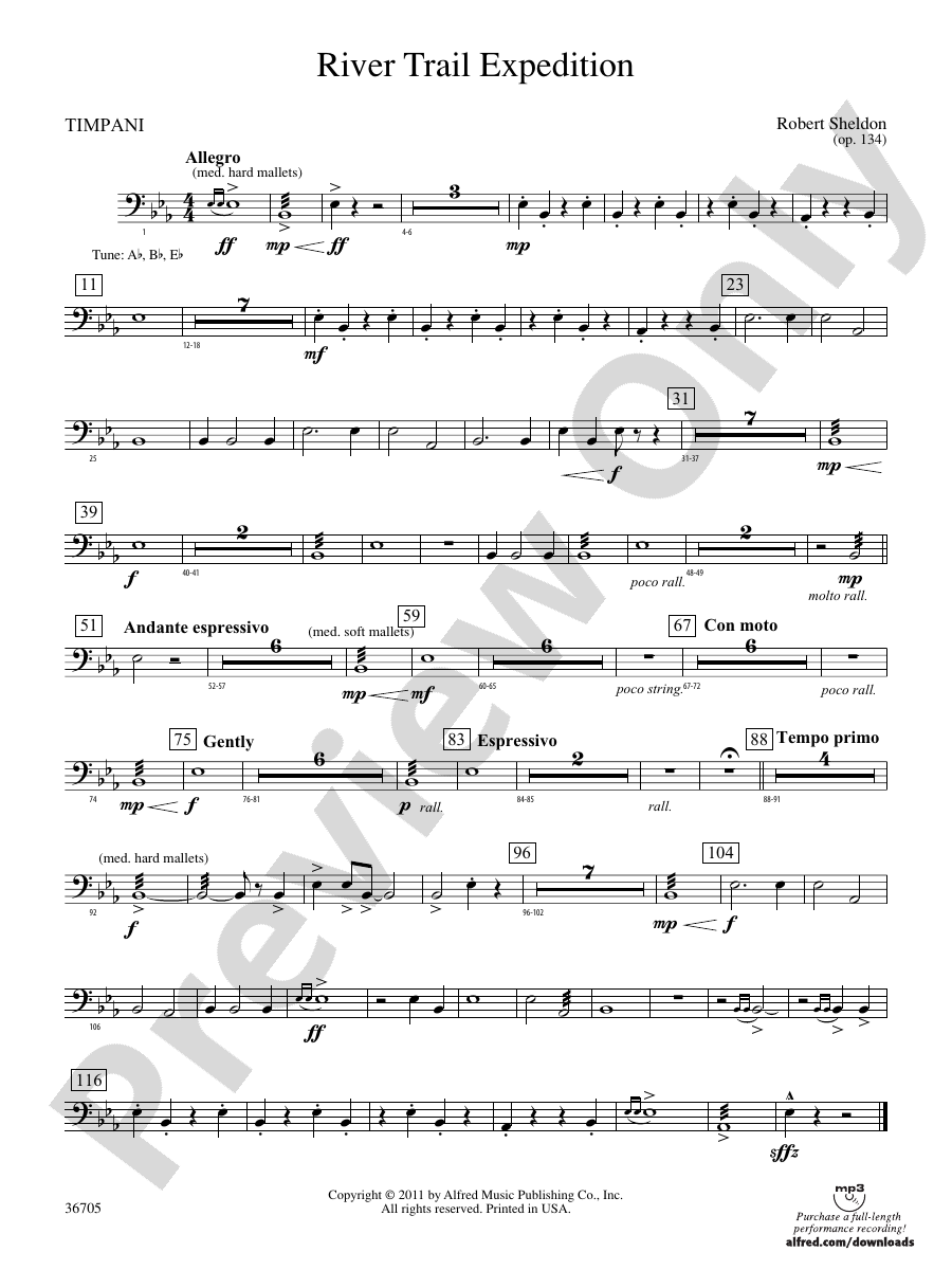 River Trail Expedition: Timpani: Timpani Part - Digital Sheet Music Download