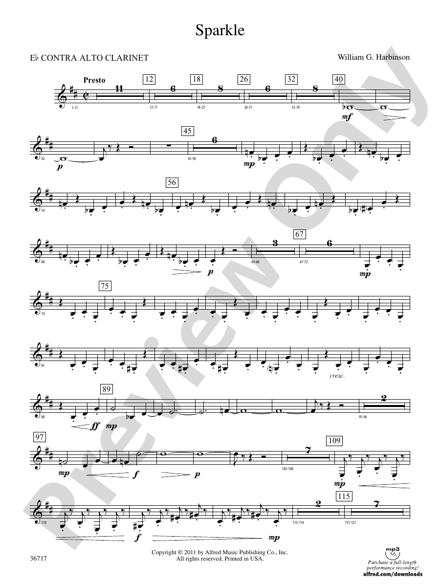 Sparkle: (wp) E-flat Contrabass Clarinet: (wp) E-flat Contrabass Clarinet World Part - Digital ...