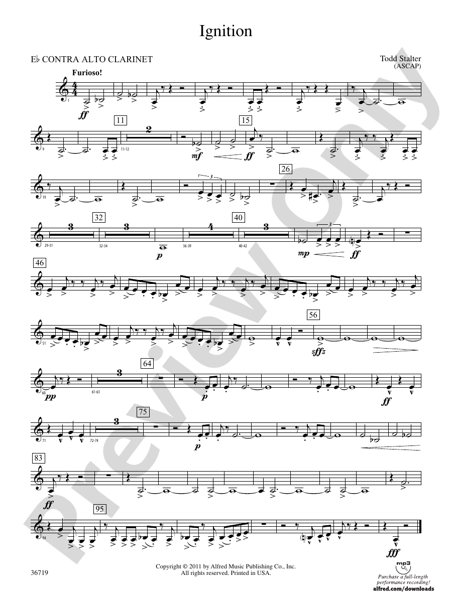 Ignition: (wp) E-flat Contrabass Clarinet: (wp) E-flat Contrabass Clarinet World Part - Digital ...