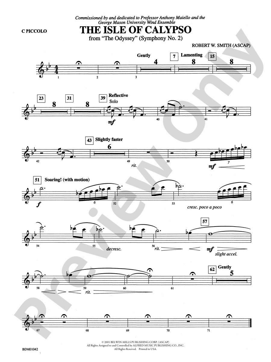 The Isle of Calypso (from The Odyssey (Symphony No. 2)): Piccolo ...