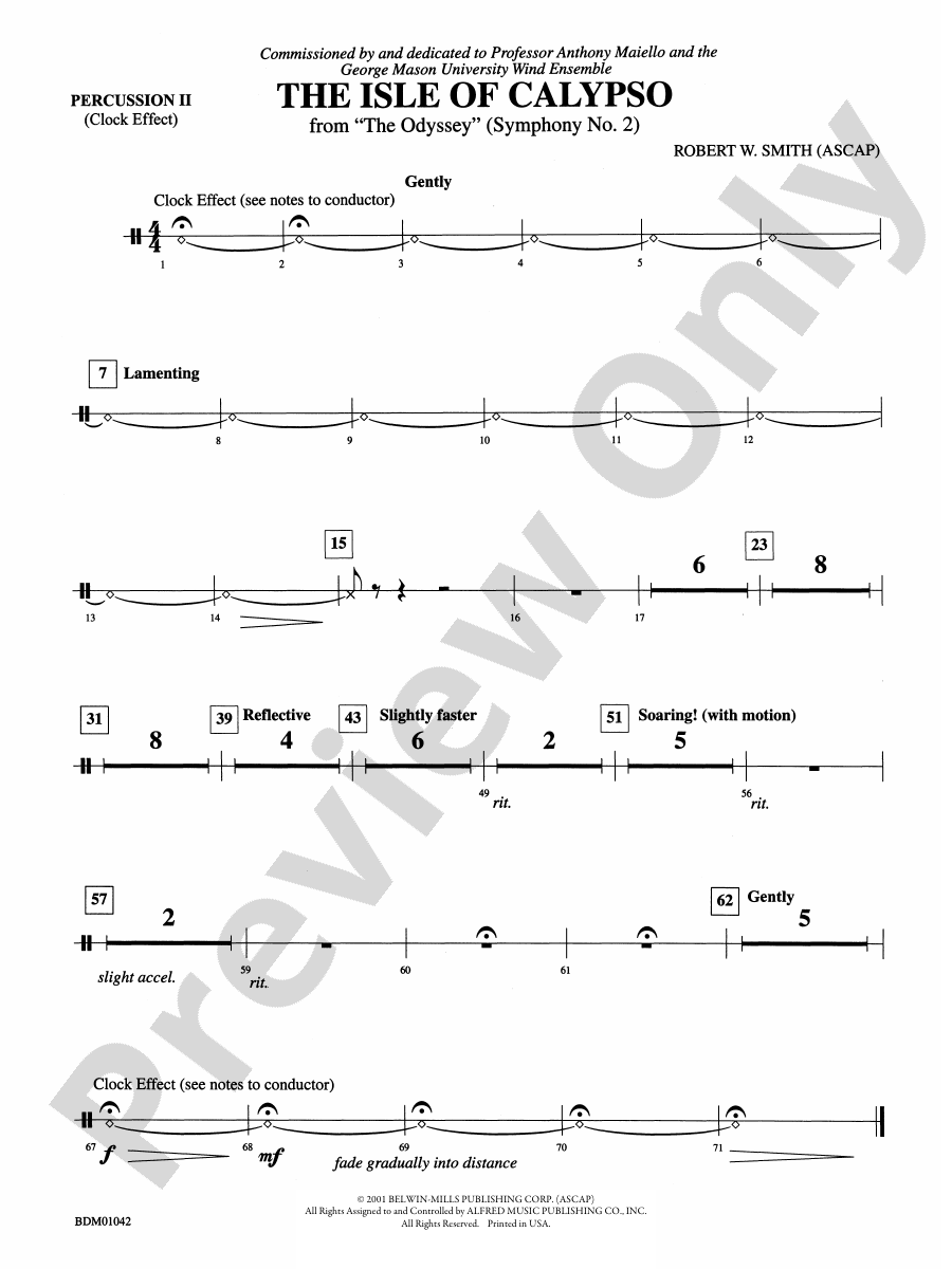 The Isle of Calypso (from The Odyssey (Symphony No. 2)): 2nd Percussion ...