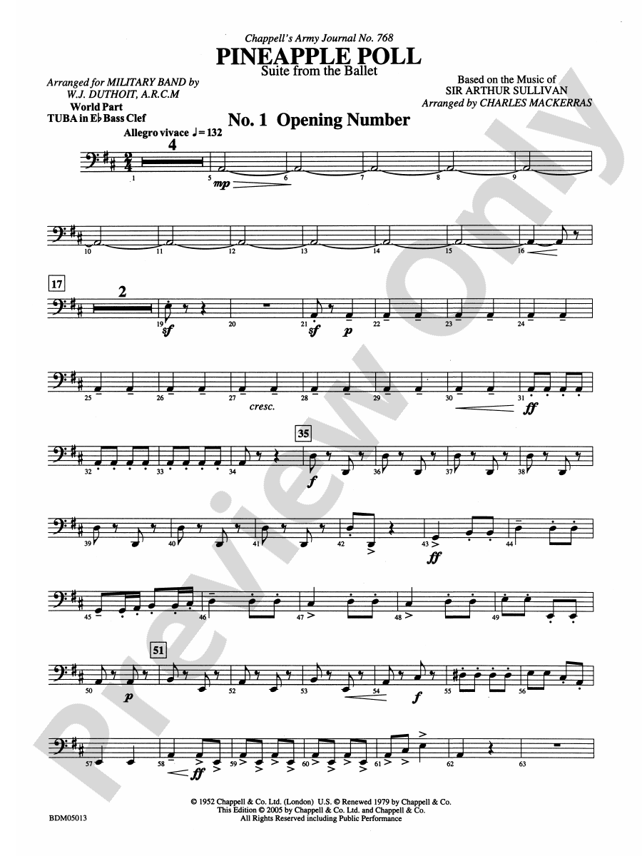 Pineapple Poll (Suite from the Ballet): (wp) E-flat Tuba B.C.: (wp) E ...