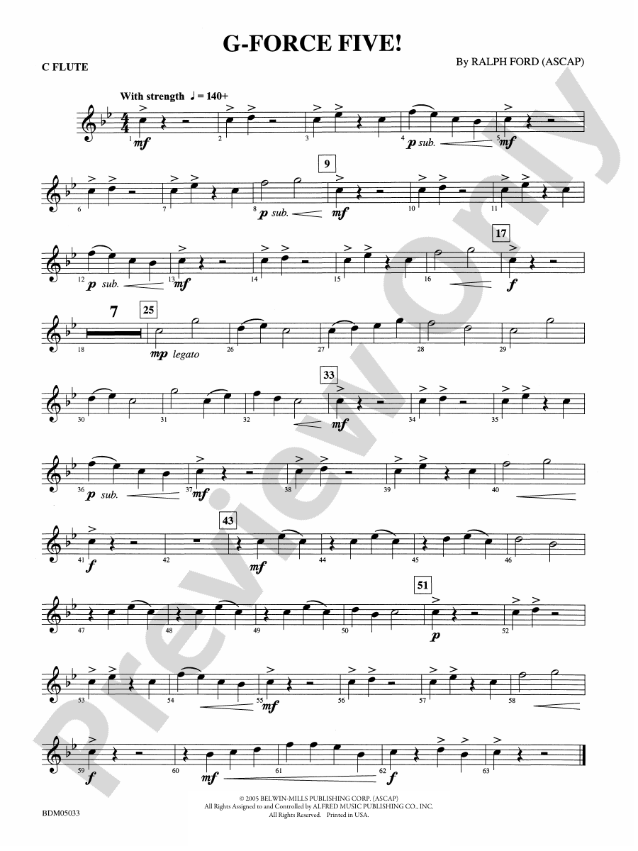 G-Force Five!: Flute: Flute Part - Digital Sheet Music Download