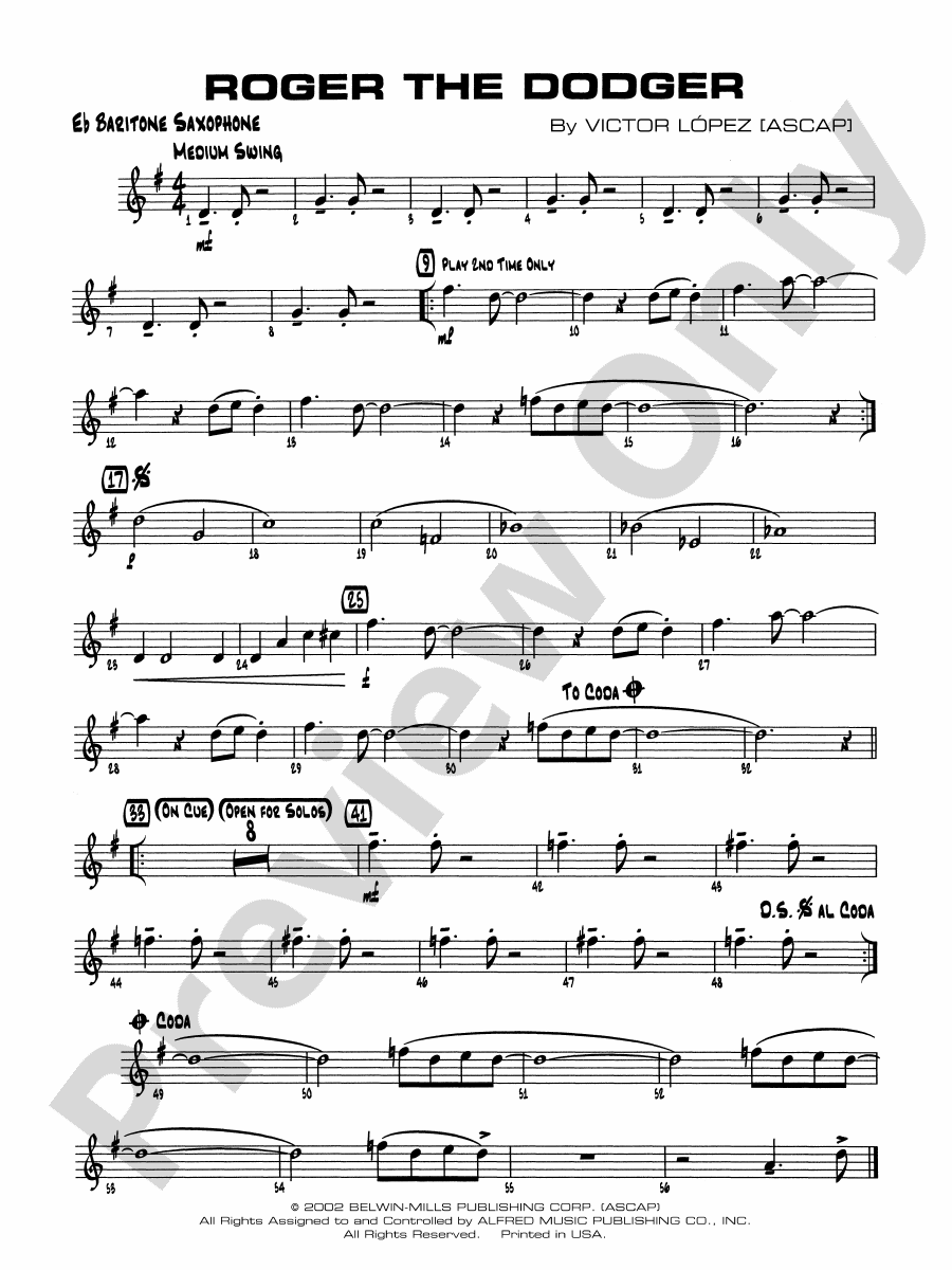 Roger the Dodger: E-flat Baritone Saxophone: E-flat Baritone Saxophone ...