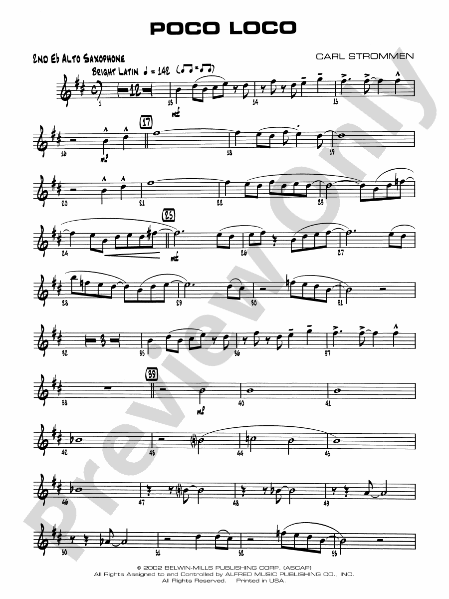 Poco Loco: 2nd E-flat Alto Saxophone: 2nd E-flat Alto Saxophone Part ...