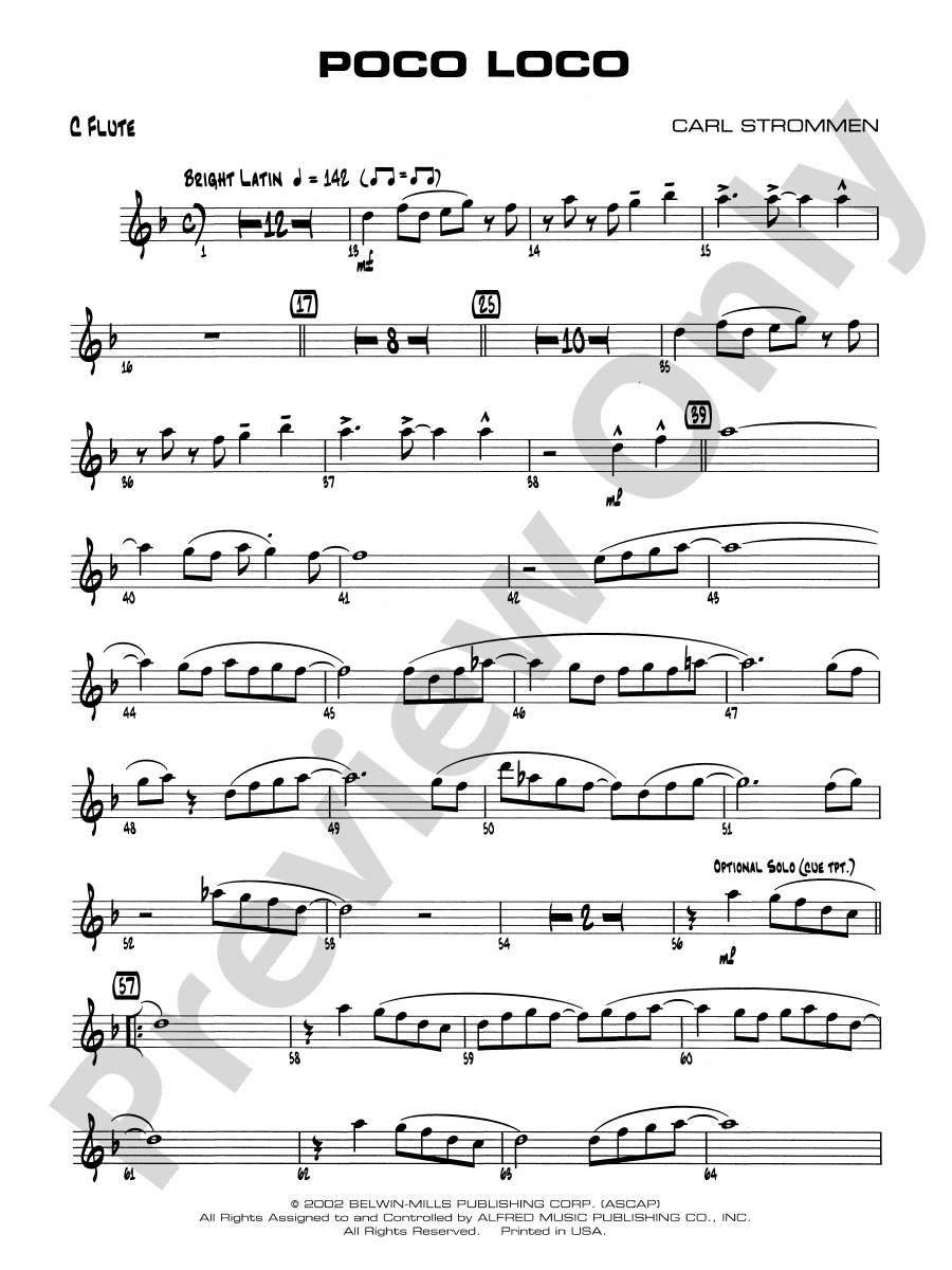 Poco Loco: Flute: Flute Part - Digital Sheet Music Download