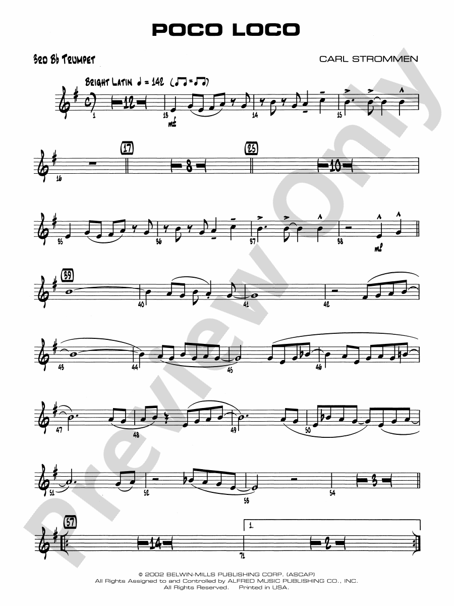 Poco Loco: 3rd B-flat Trumpet: 3rd B-flat Trumpet Part - Digital Sheet ...