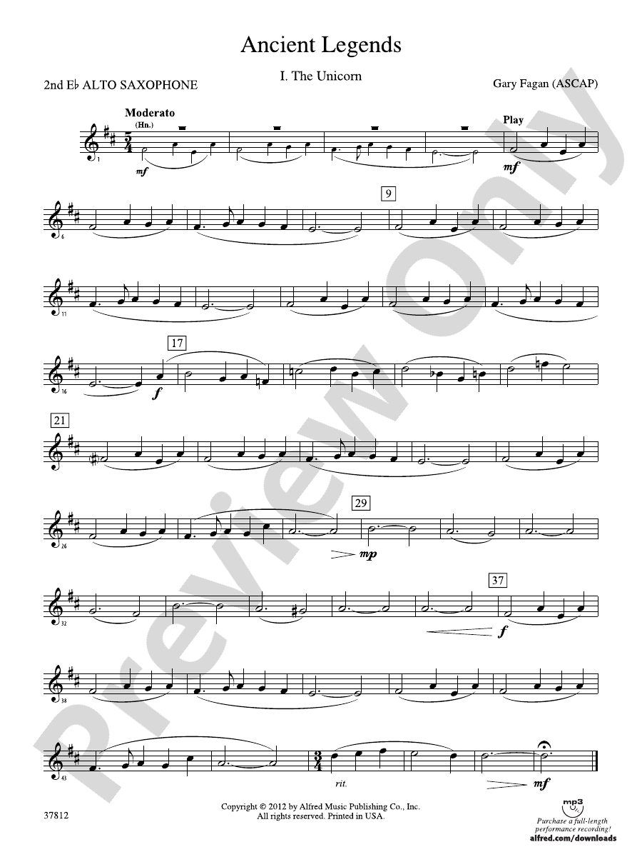 Ancient Legends: 2nd E-flat Alto Saxophone: 2nd E-flat Alto Saxophone ...