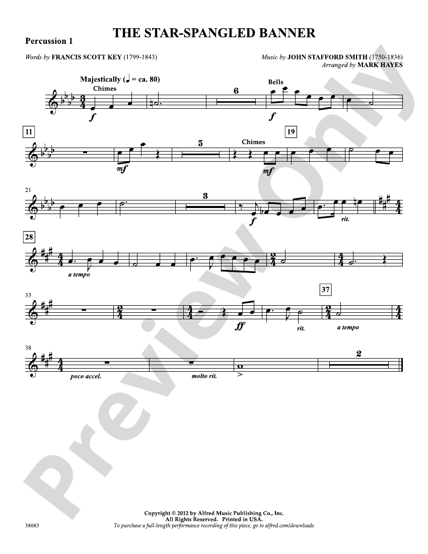 The Star-Spangled Banner: 1st Percussion: 1st Percussion Part - Digital ...