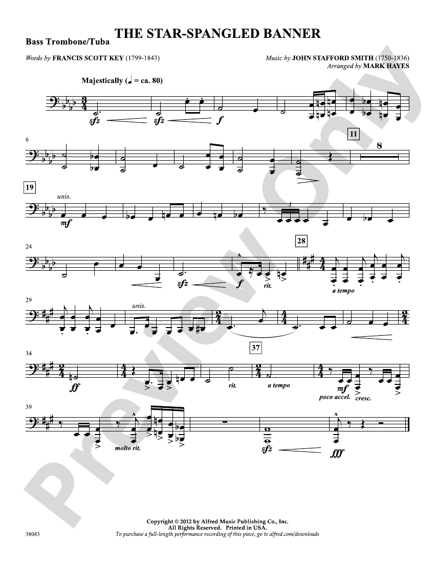 The Star-Spangled Banner: 3rd Trombone: 3rd Trombone Part - Digital ...