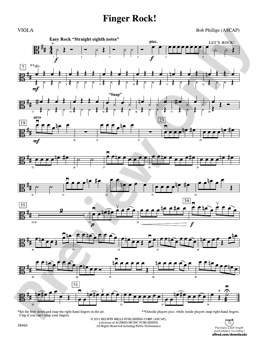 Finger Rock!: Viola: Viola Part - Digital Sheet Music Download