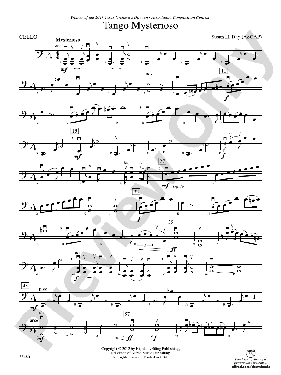 Tango Mysterioso: Cello: Cello Part - Digital Sheet Music Download