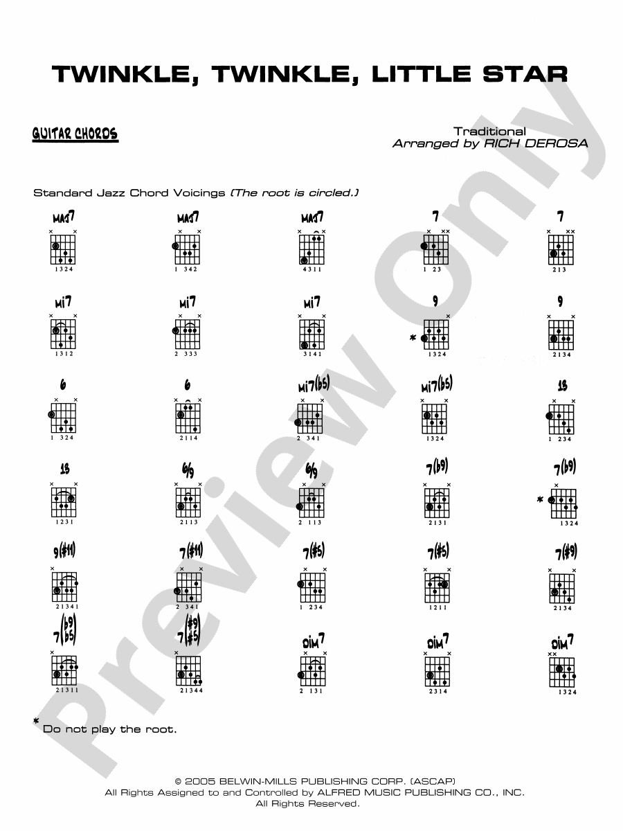 Twinkle, Twinkle Little Star: Guitar Chords: Guitar Chords Part ...