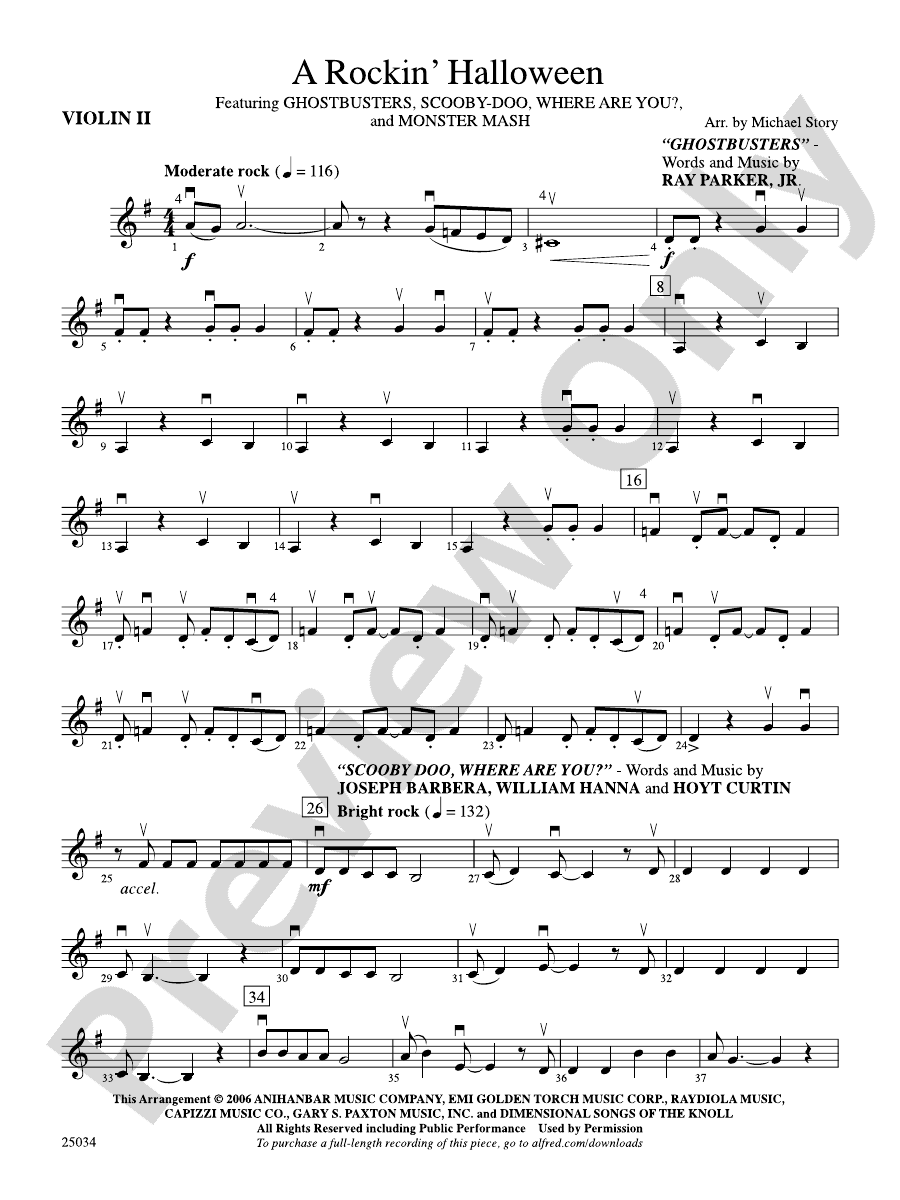 A Rockin' Halloween: 2nd Violin: 2nd Violin Part - Digital Sheet Music ...