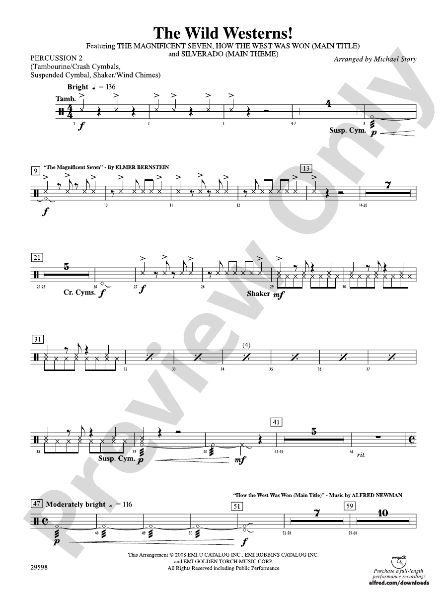 The Wild Westerns!: 2nd Percussion: 2nd Percussion Part - Digital Sheet ...