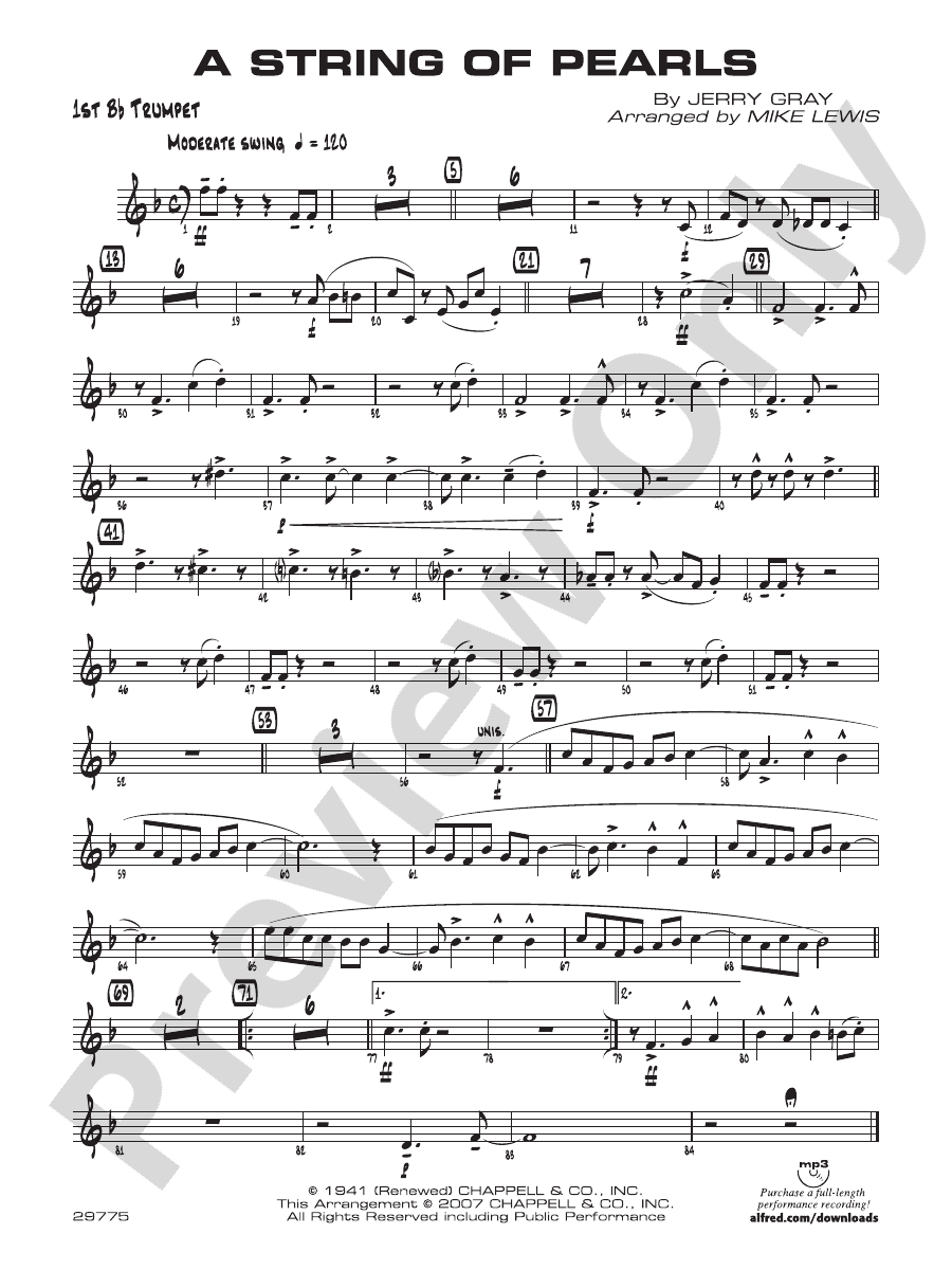 String of Pearls: 1st B-flat Trumpet: 1st B-flat Trumpet Part - Digital ...