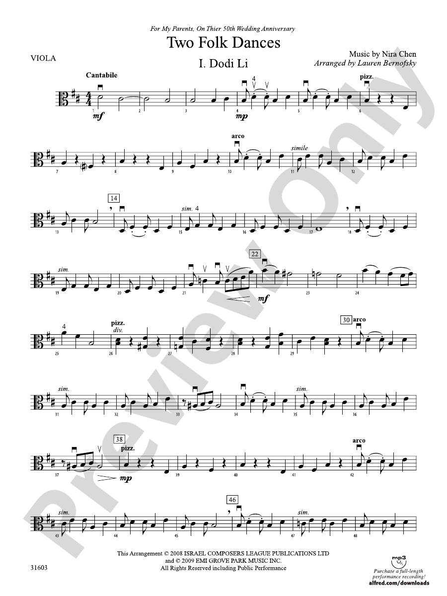 Two Folk Dances: Viola: Viola Part - Digital Sheet Music Download