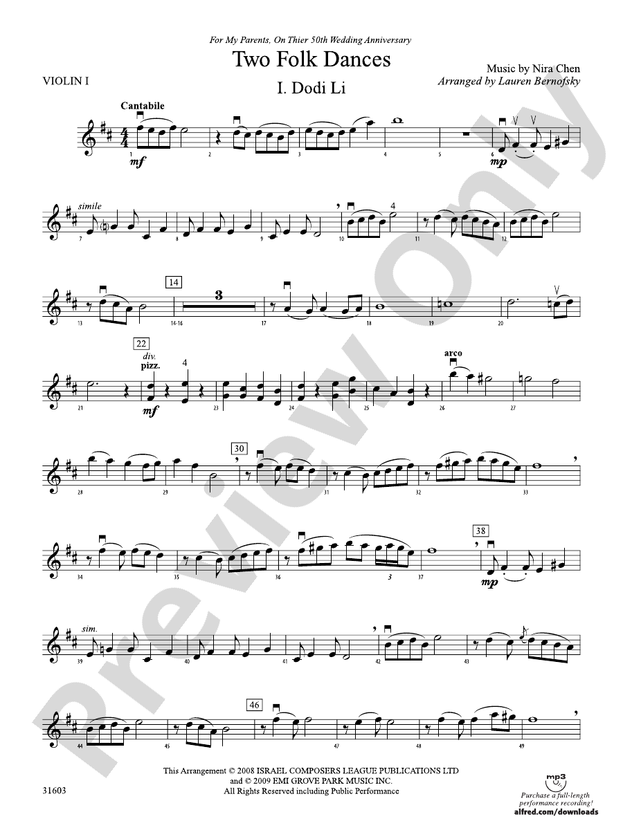 Two Folk Dances: 1st Violin: 1st Violin Part - Digital Sheet Music Download