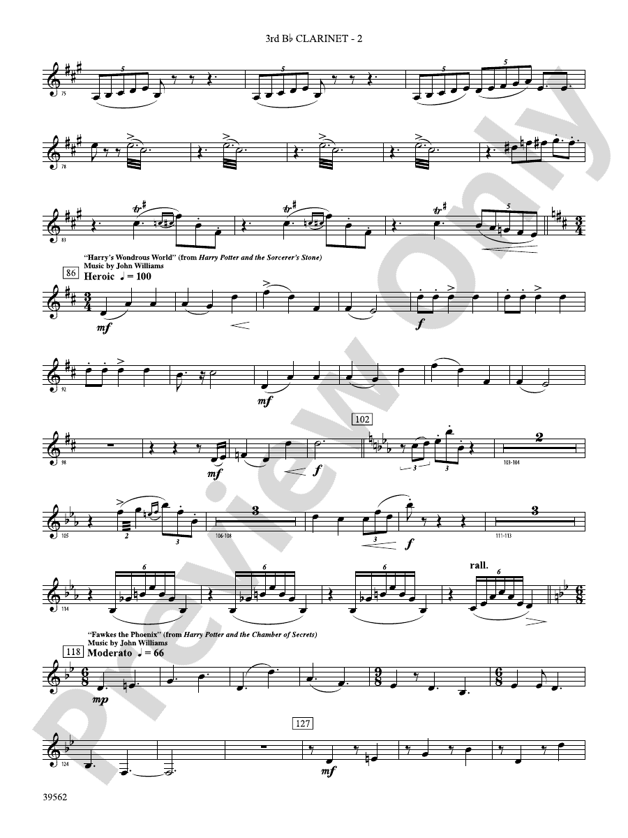 The Complete Harry Potter: 3rd B-flat Clarinet: 3rd B-flat Clarinet Part - Digital Sheet Music ...