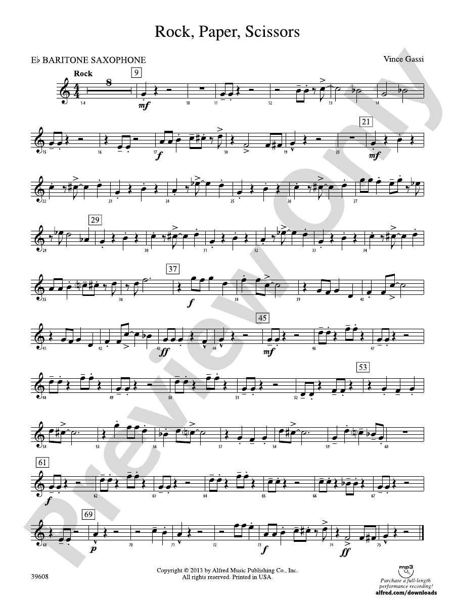 Rock, Paper, Scissors: E-flat Baritone Saxophone: E-flat Baritone ...