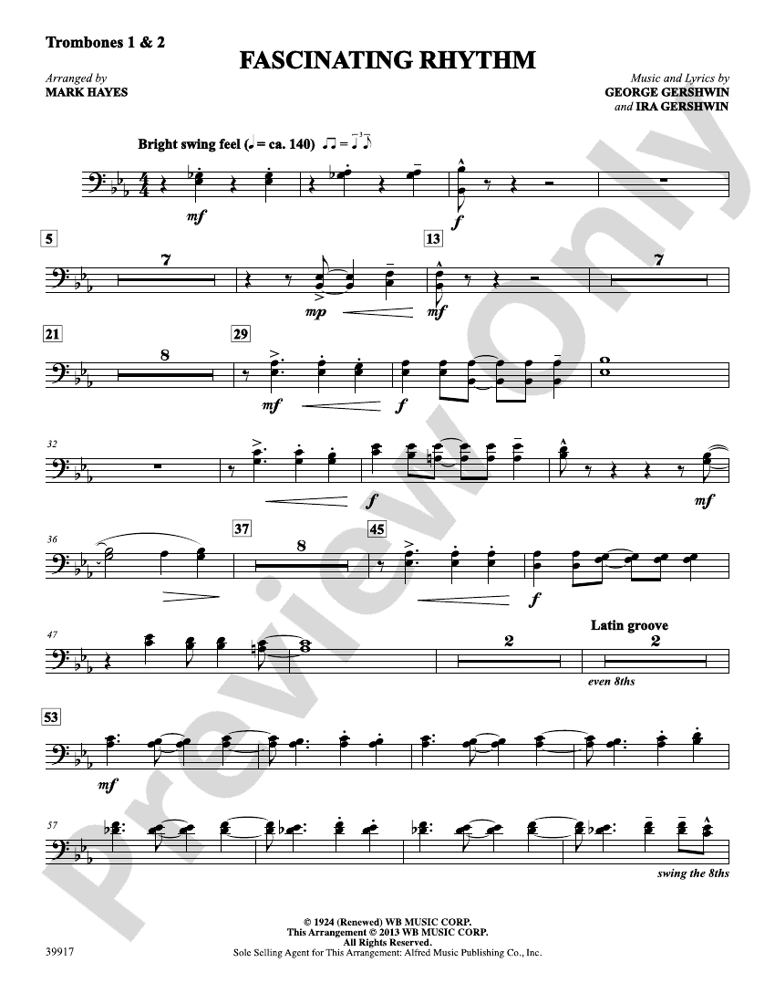 Fascinating Rhythm: 1st & 2nd Trombones: 1st & 2nd Trombones Part ...