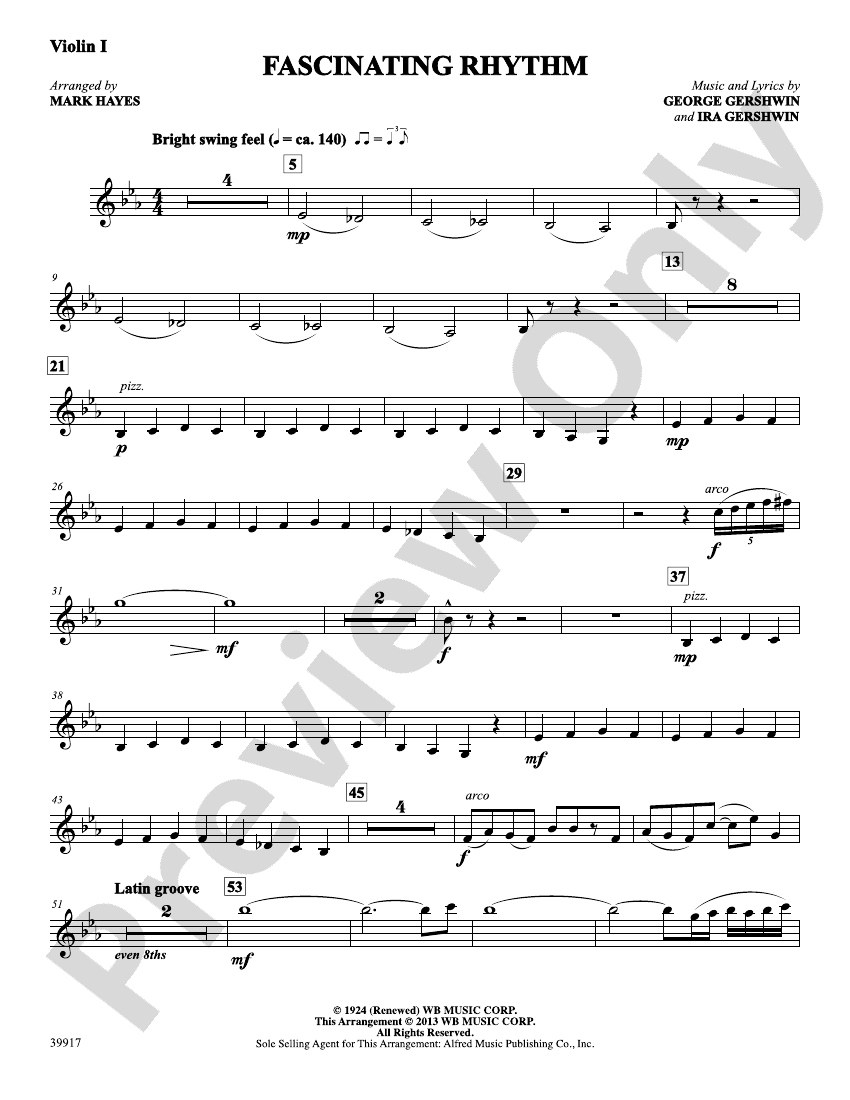 Fascinating Rhythm: 1st Violin: 1st Violin Part - Digital Sheet Music ...