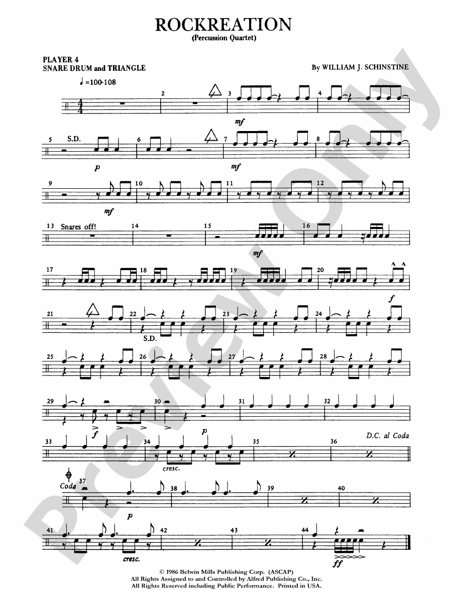 Rockreation: Triangle: Triangle Part - Digital Sheet Music Download