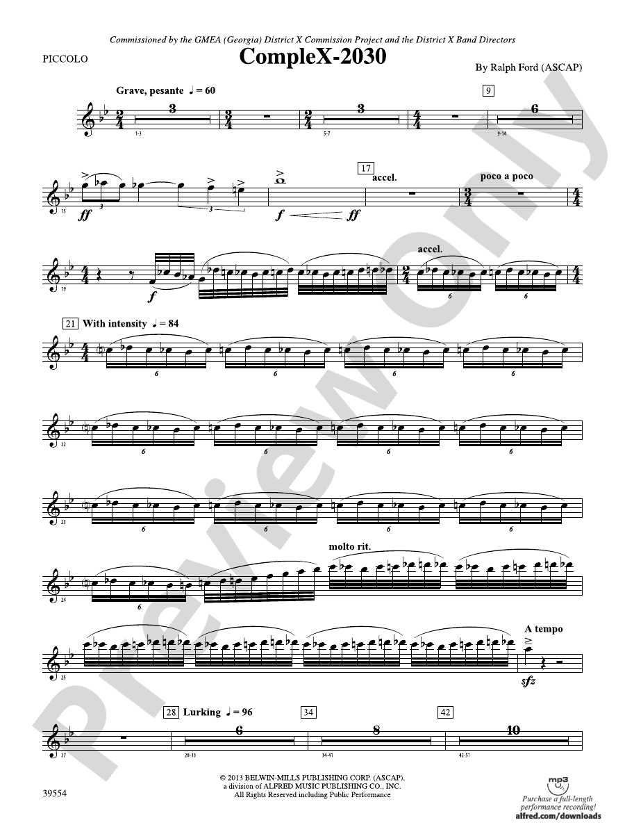 CompleX-2030: Piccolo: Piccolo Part - Digital Sheet Music Download
