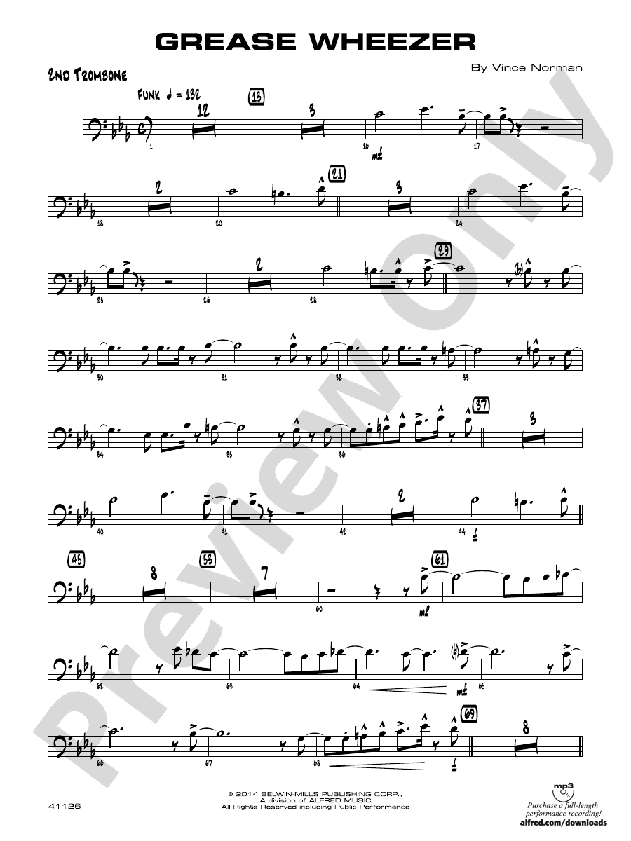 Grease Wheezer: 2nd Trombone: 2nd Trombone Part - Digital Sheet Music ...