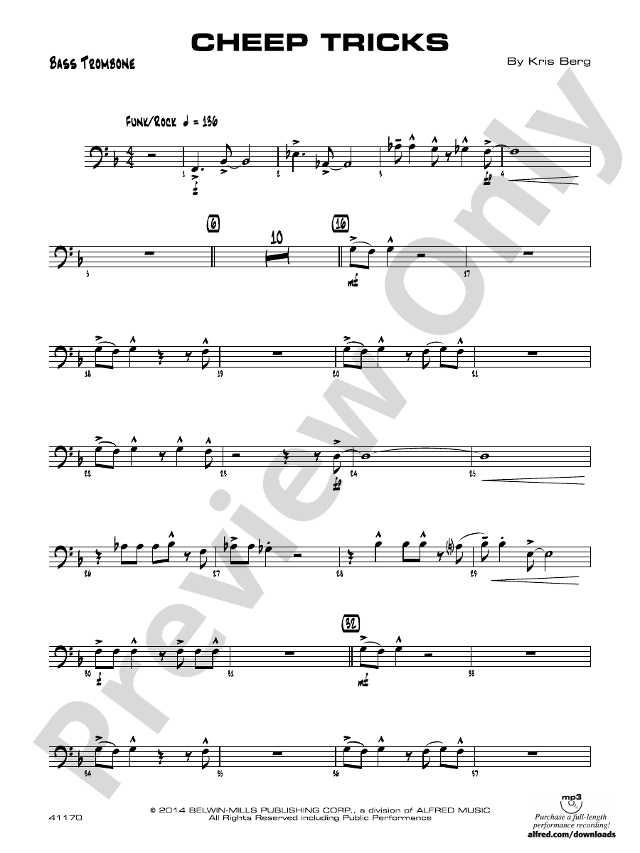 Cheep Tricks: Bass Trombone: Bass Trombone Part - Digital Sheet Music ...