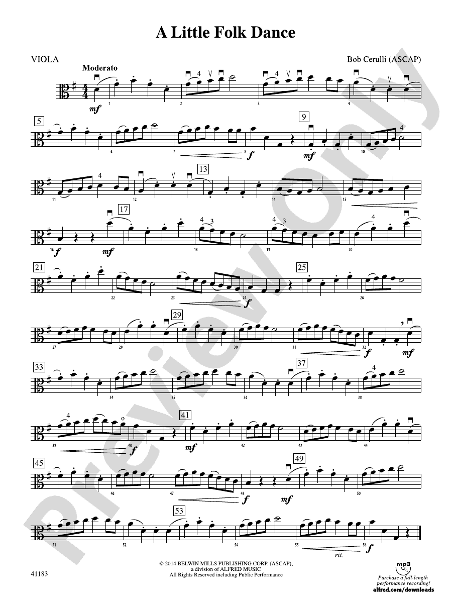 A Little Folk Dance: Viola: Viola Part - Digital Sheet Music Download