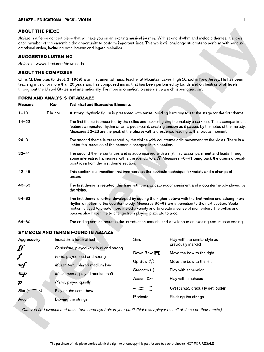 Ablaze: Violin Educational Pack: Violin Educational Pack Part - Digital ...