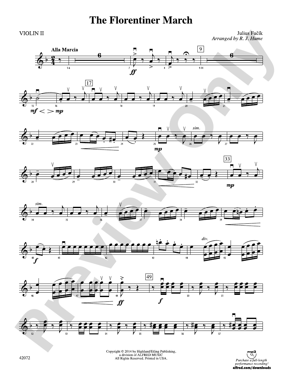The Florentiner March: 2nd Violin: 2nd Violin Part - Digital Sheet ...