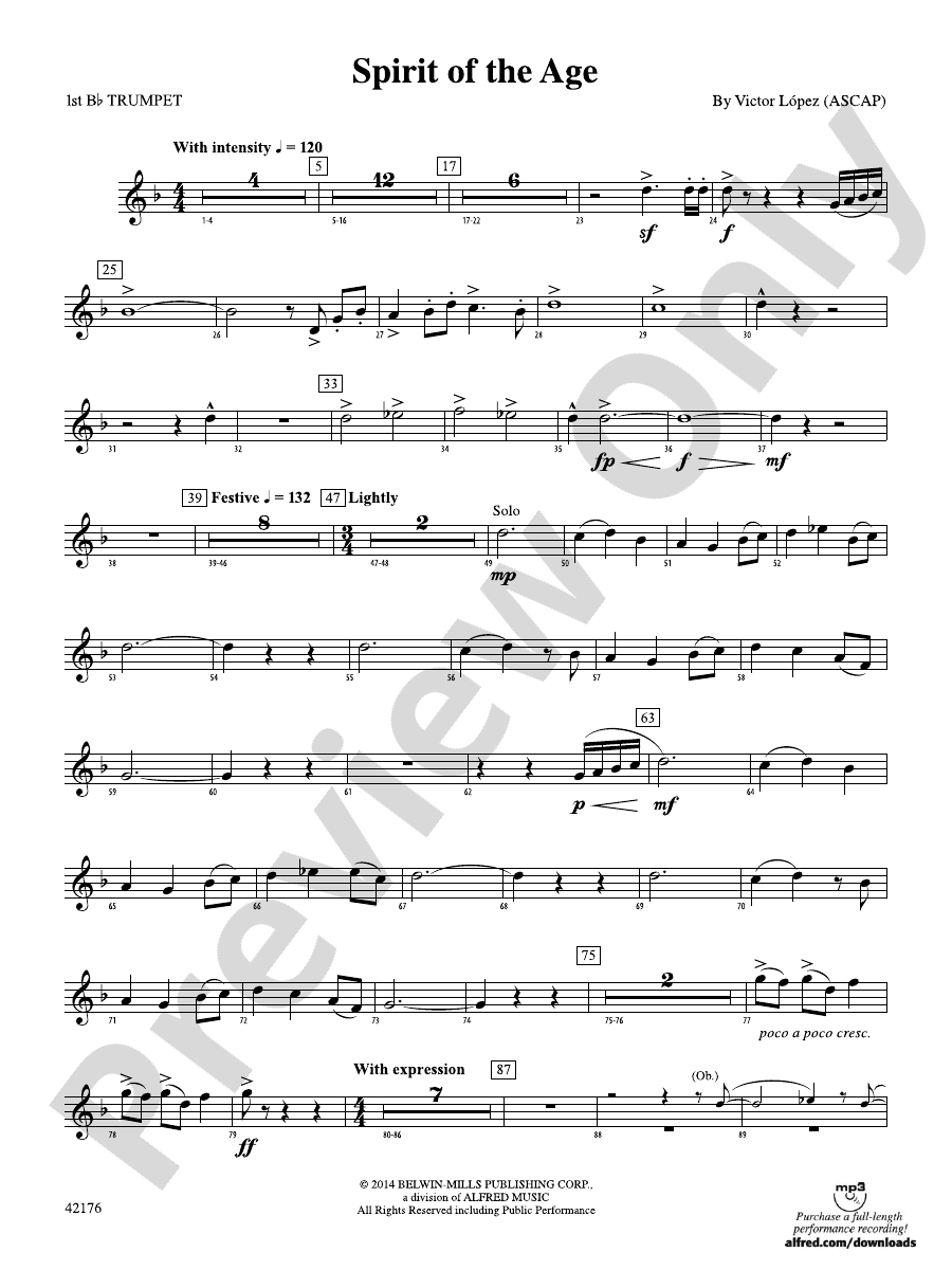 Spirit of the Age: 1st B-flat Trumpet: 1st B-flat Trumpet Part ...