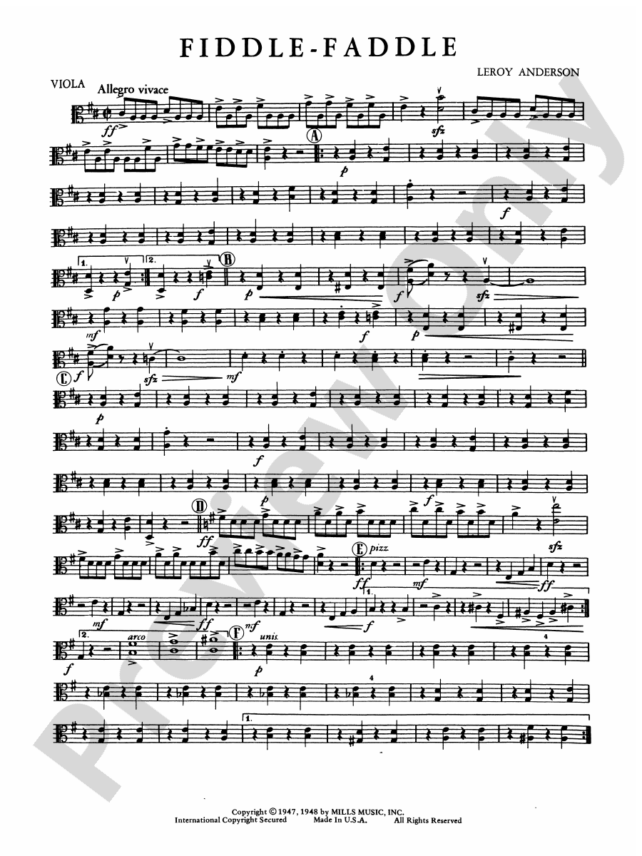 Fiddle-Faddle: Viola: Viola Part - Digital Sheet Music Download
