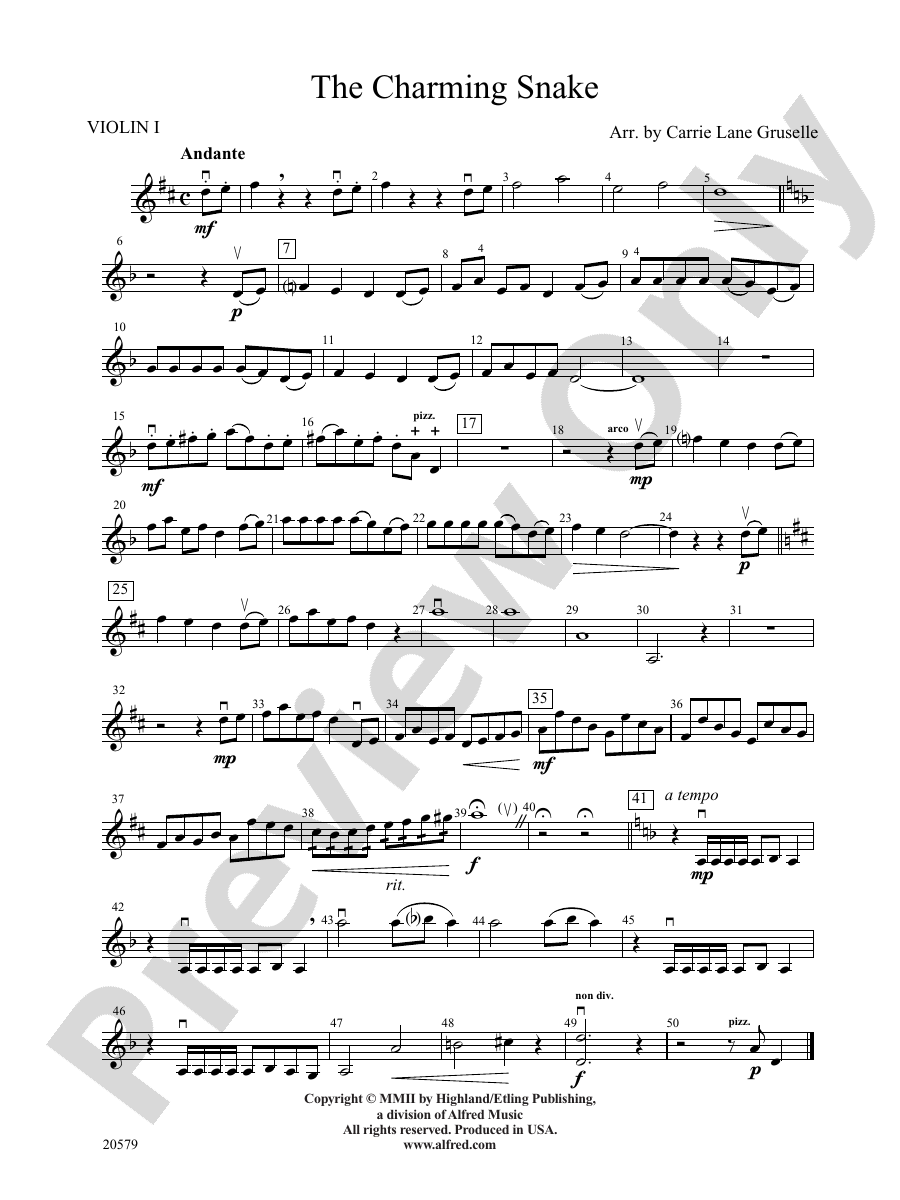 The Charming Snake: 1st Violin: 1st Violin Part - Digital Sheet Music ...